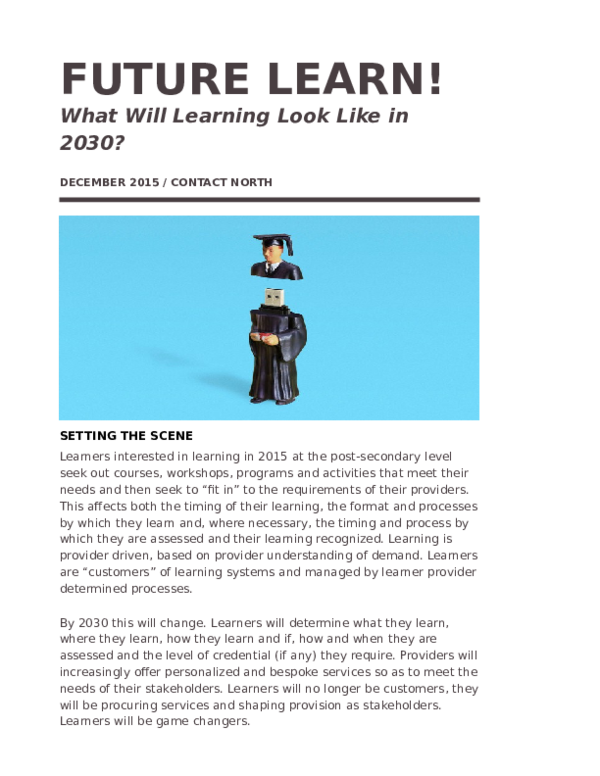 (DOC) The Future of Learning 2030
