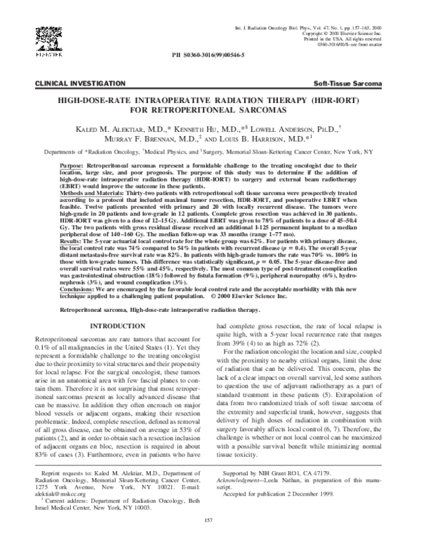 (PDF) High-dose-rate intraoperative radiation therapy (HDR-IORT) for ...