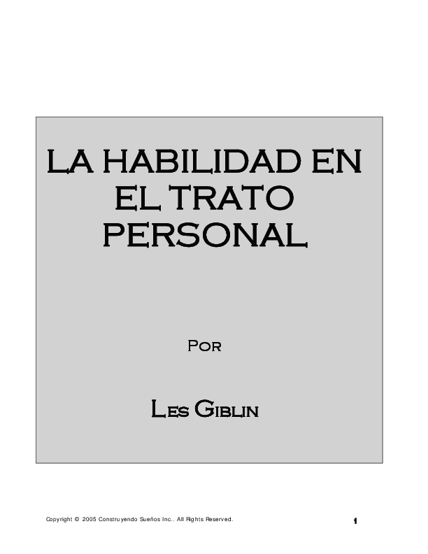 (PDF) LA HABILIDAD EN EL TRATO PERSONAL