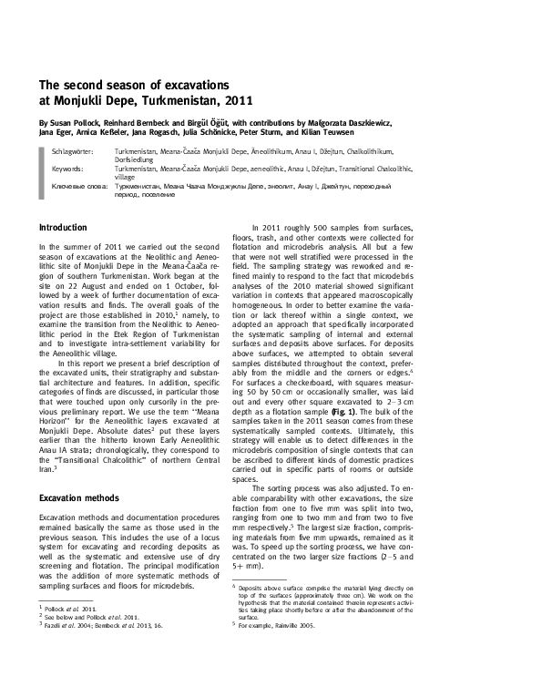 Susan Pollock, Reinhard Bernbeck and Birgül Ögüt (eds), The second ...