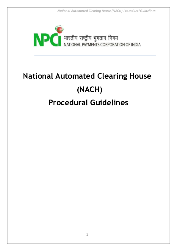 (PDF) NACH Procedural Guidelines