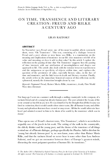 (PDF) On Time ,Transience and Literary Creation