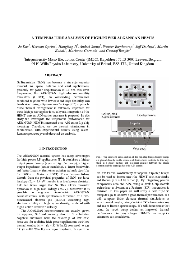 (PDF) A Temperature Analysis of High-power AlGaN/GaN HEMTs