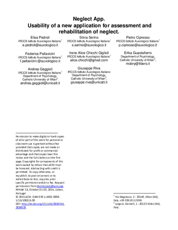 (PDF) Neglect App. Usability of a new application for assessment and ...