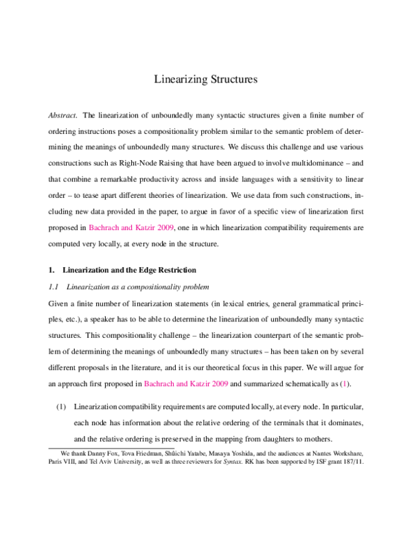 Katzir Bachrach Linearizing structures