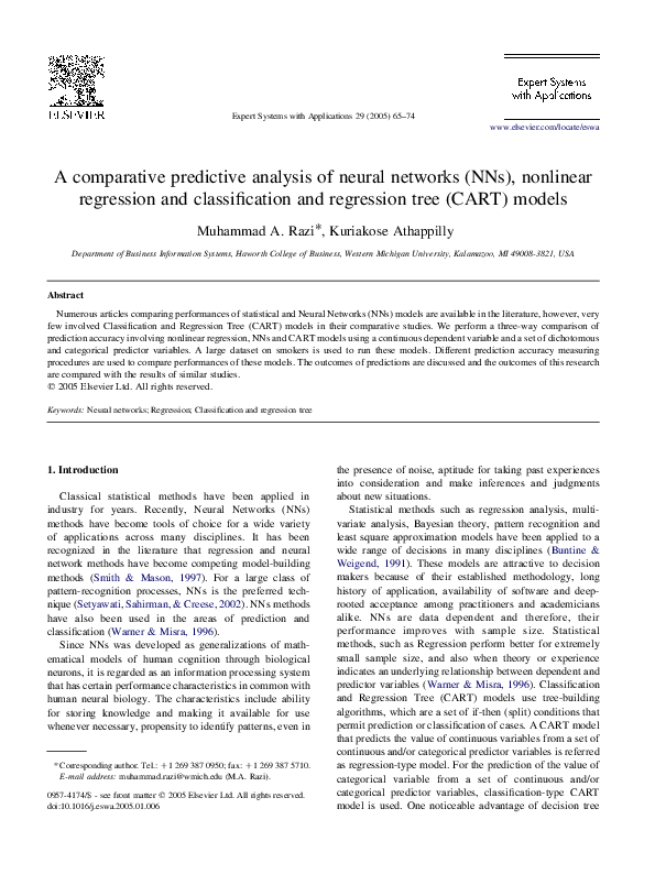 Pdf A Comparative Predictive Analysis Of Neural Networks Nns