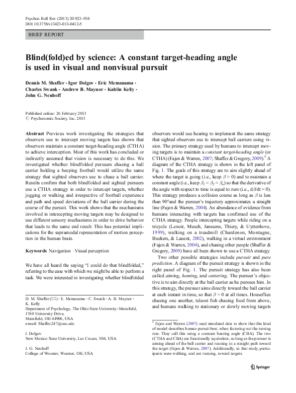 (PDF) Blind(fold)ed by science: A constant target-heading angle is used ...