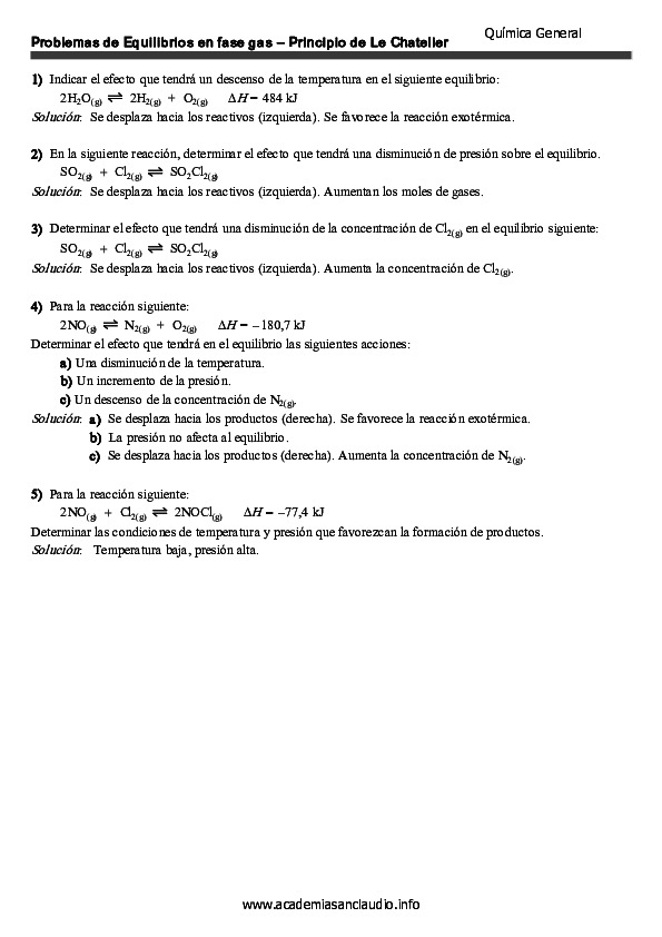 (PDF) Principio Le Chatelier