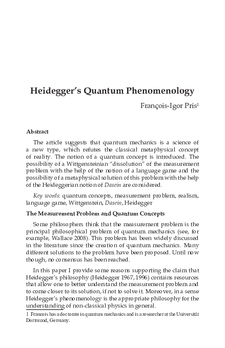 Heidegger's Quantum Ontology