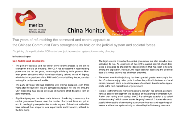 Two years of refurbishing the command and control apparatus: the ...