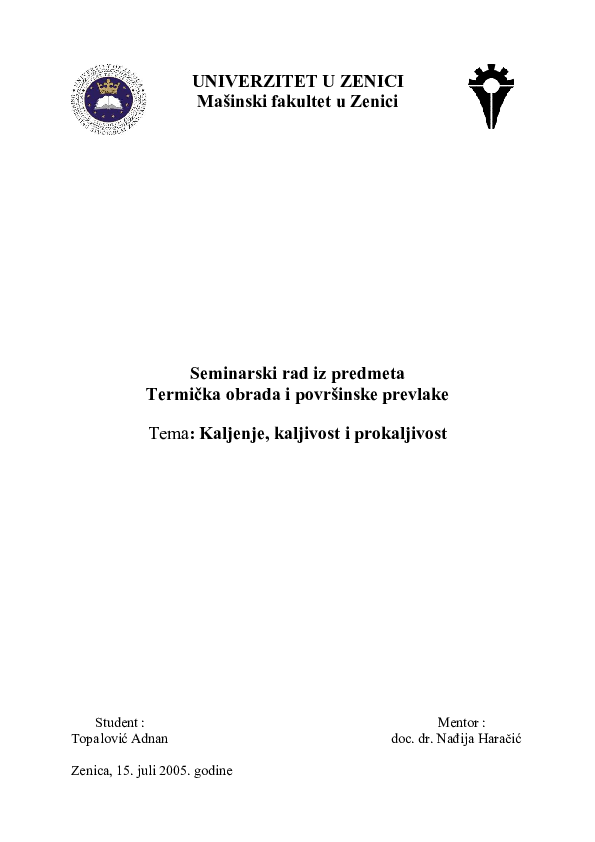 (PDF) Seminarski termicka obrada