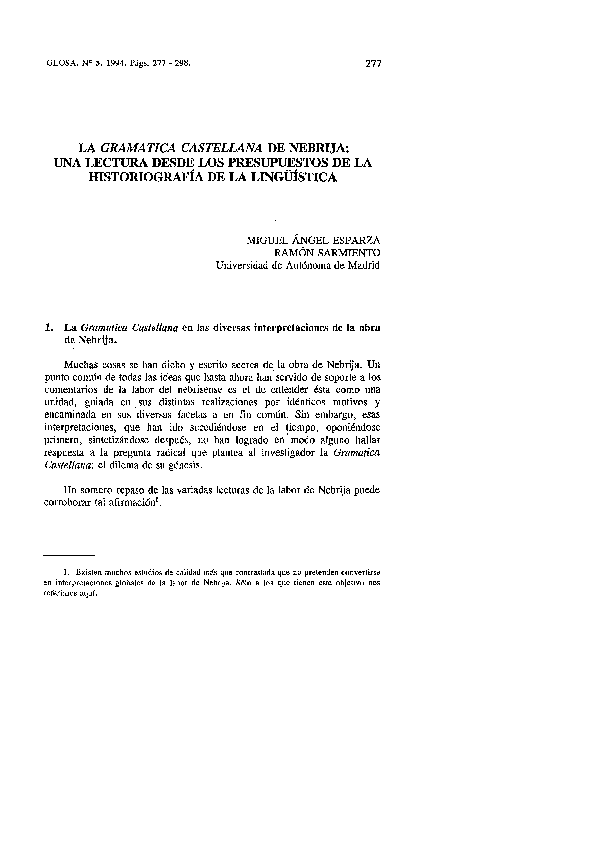 (PDF) La Gramática Castellana de Nebrija: una lectura desde los ...