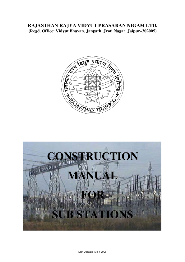 (PDF) Construction Manual for Sub Stations