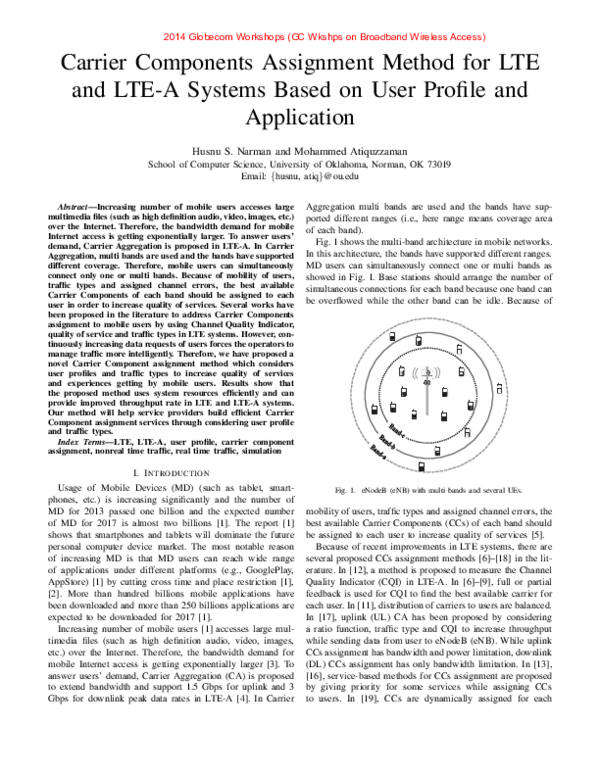(PDF) Carrier Components Assignment Method for LTE and LTE-A Systems ...