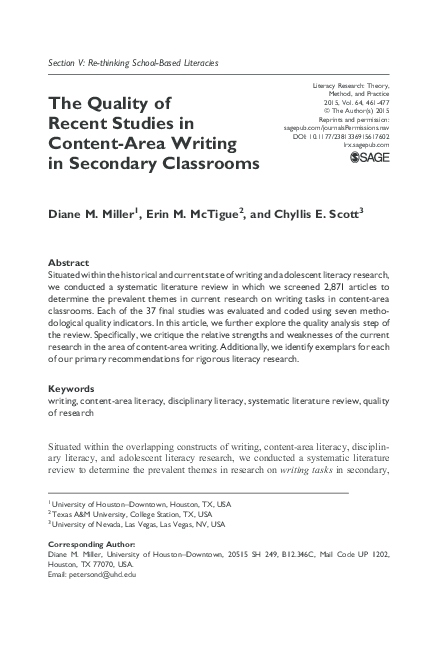 (PDF) Writing tasks in content-area instruction: A systematic ...