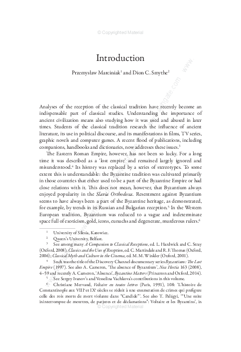 (PDF) ‘From “Empire of the Greeks” to “Byzantium”: The Politics of a ...