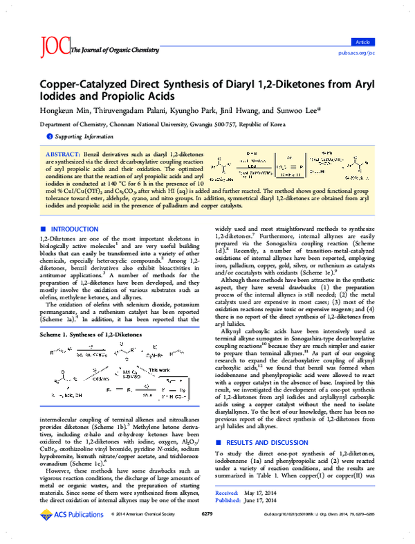 (PDF) Copper-Catalyzed Direct Synthesis of Diaryl 1,2-Diketones from ...