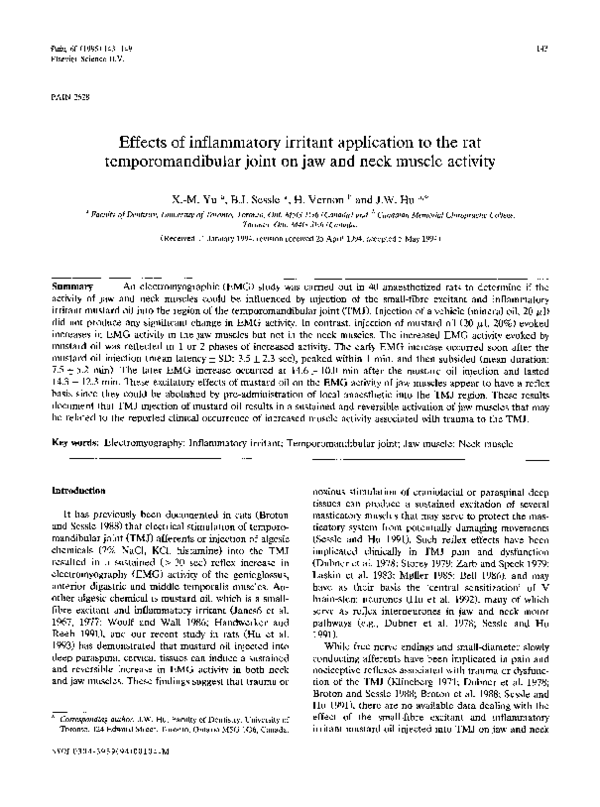 (PDF) Effects of inflammatory irritant application to the rat ...