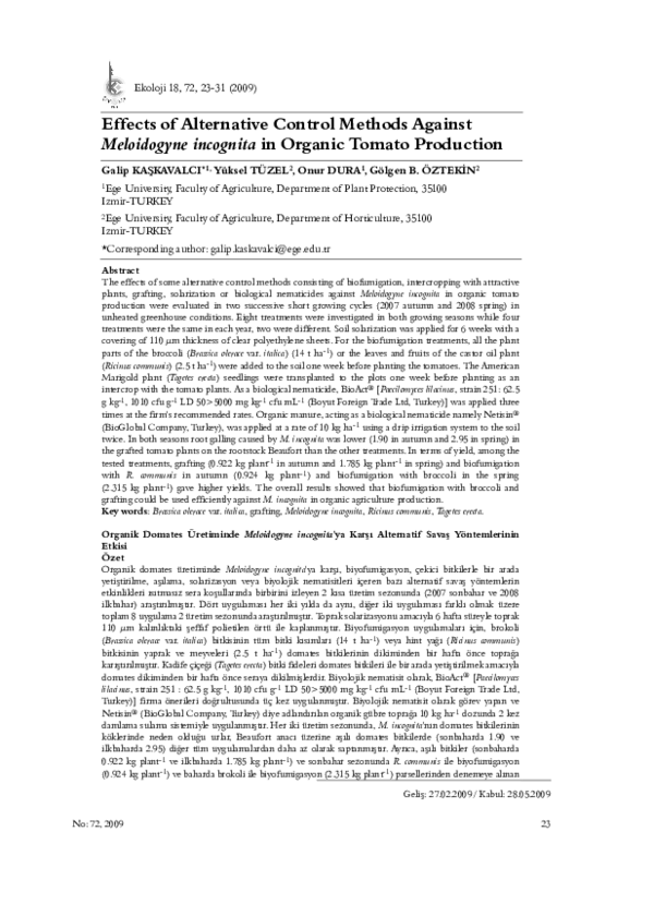 (PDF) Effects of Alternative Control Methods Against Meloidogyne ...