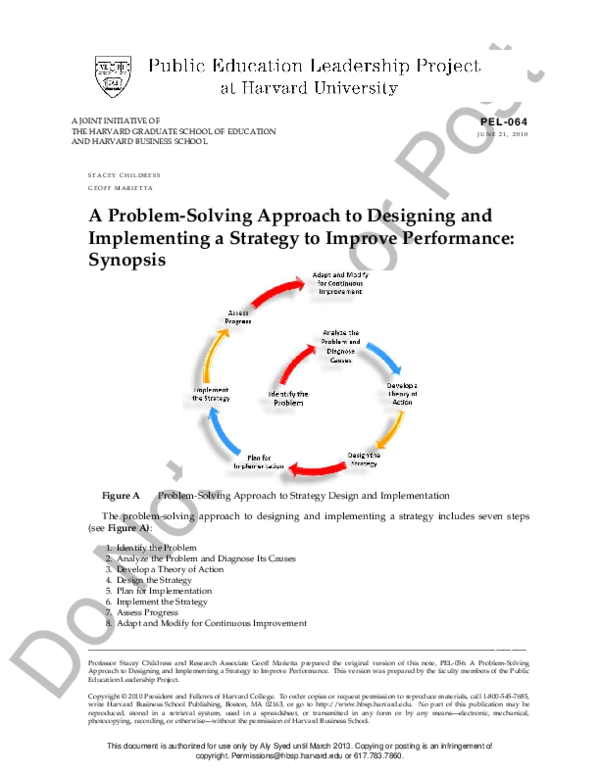 (PDF) A Synopsis of the PELP Problem-Solving Approach