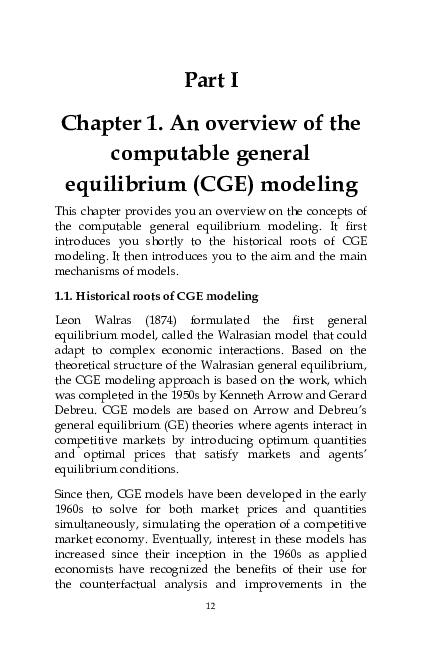 (PDF) An overview of the computable general equilibrium (CGE) modeling