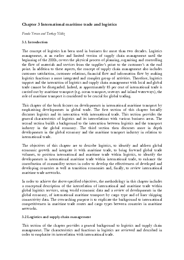 (PDF) Ch3. International maritime trade and logistics