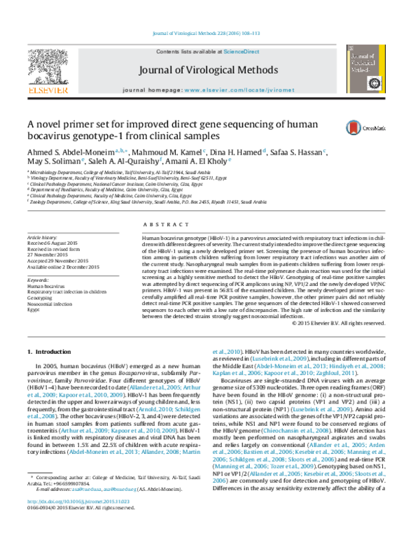 (PDF) Abdel-Moneim A.S., Kamel, M.M., Hamed, D. H., Hassan, S.S ...