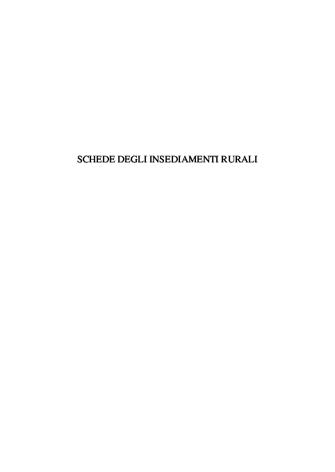 (PDF) Schede degli insediamenti rurali, in Insediamenti rurali nel ...