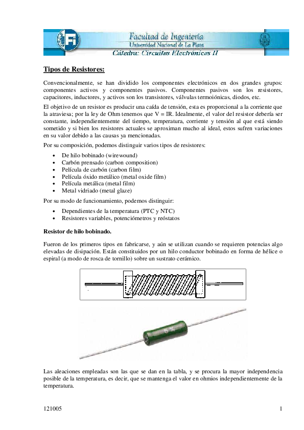 (PDF) Tipos de Resistencias