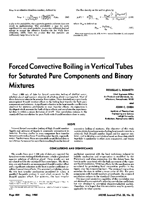 (PDF) Forced convective boiling in vertical tubes for saturated pure components and binary mixtures