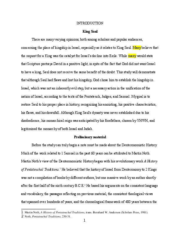 (DOC) The Rise of The Israelite Monarchy: Tracing The Rise of The King ...
