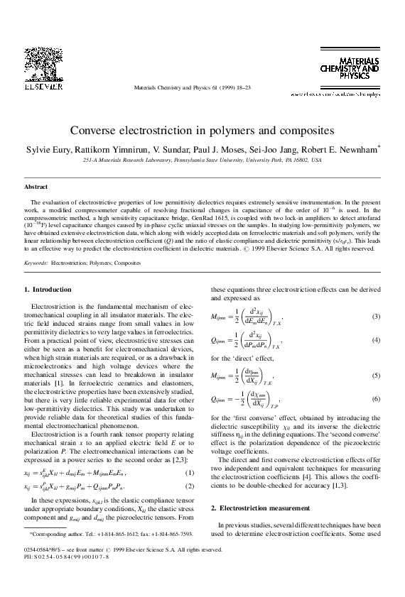 (PDF) Converse electrostriction in polymers and composites