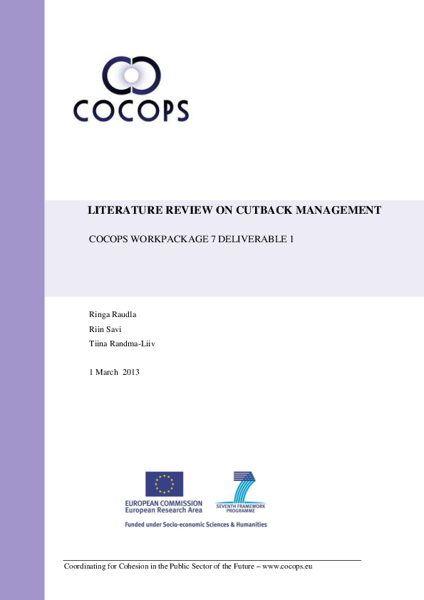 (PDF) Literature Review on Cutback Management