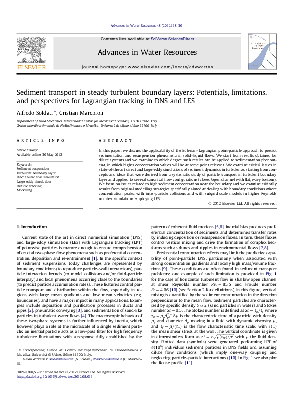 Pdf Sediment Transport In Steady Turbulent Boundary Layers