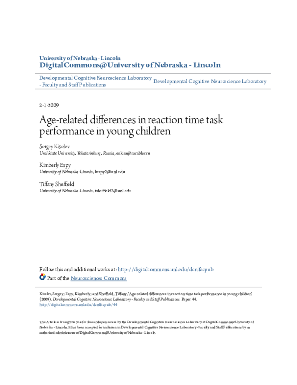 (PDF) Age-related differences in reaction time task performance in ...