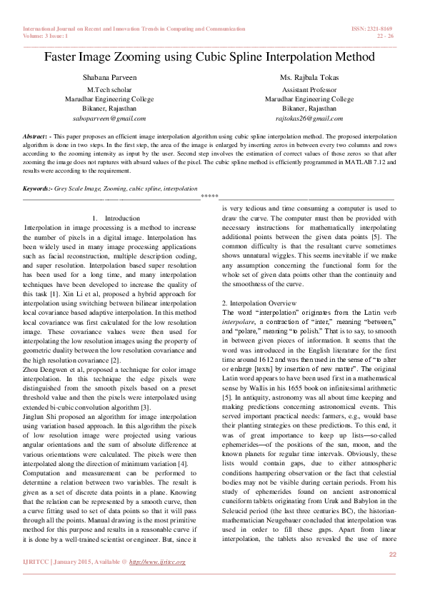 (PDF) Faster Image Zooming using Cubic Spline Interpolation Method