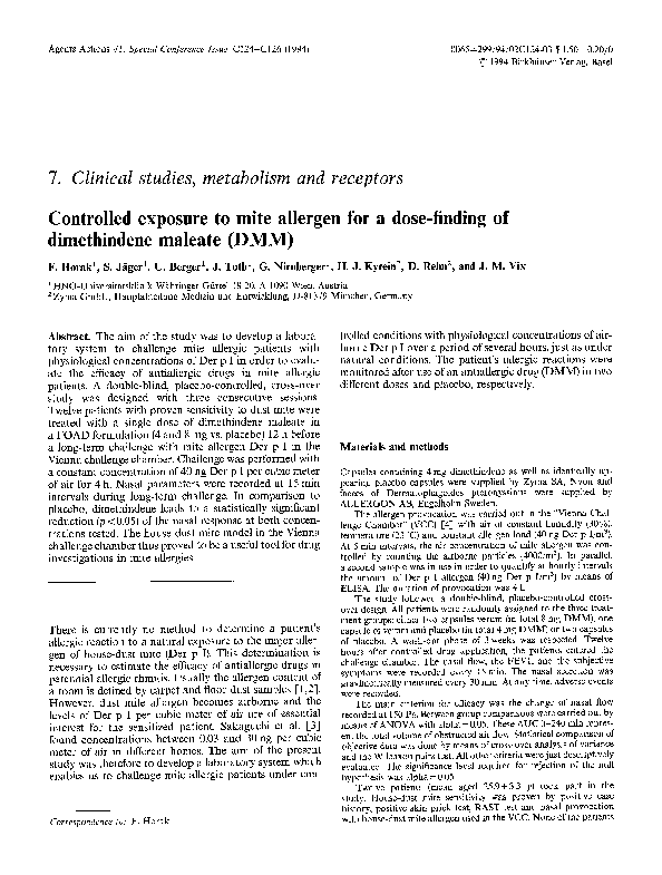 (PDF) Controlled exposure to mite allergen for a dose-finding of ...