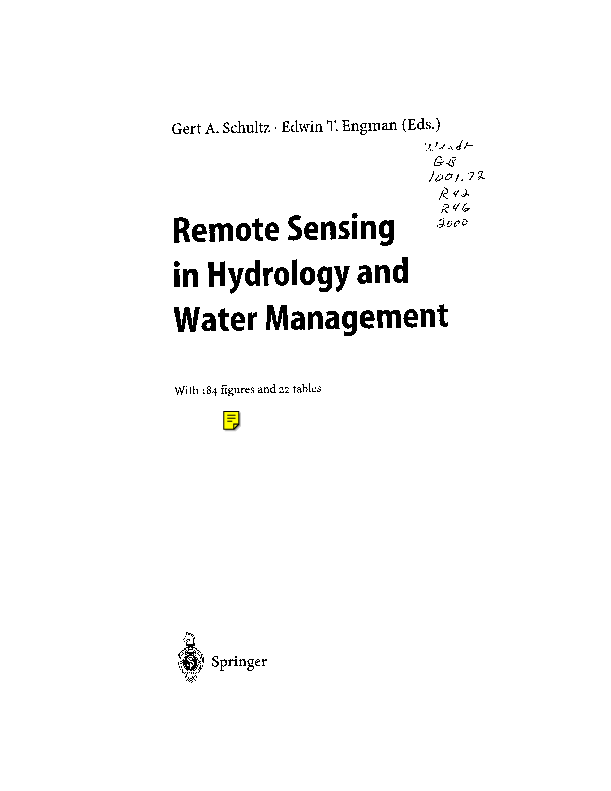 (PDF) Remote sensing in hydrology and water management