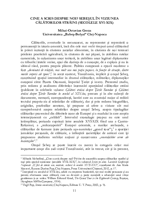 (PDF) Mihai-Octavian GROZA, Cine a scris despre noi? Sebesul in ...