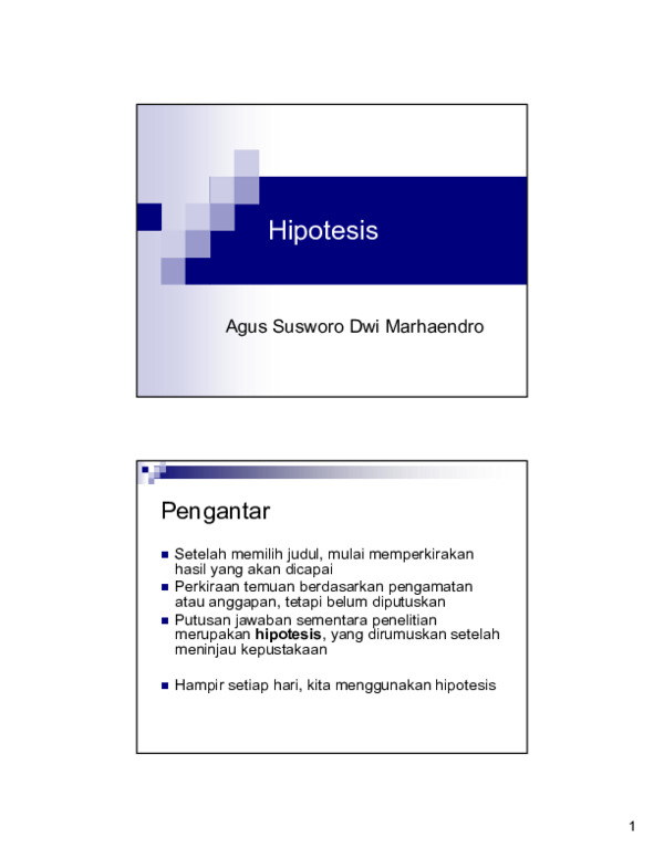 (PDF) Hipotesis Penelitian