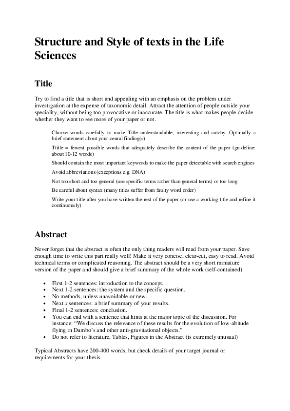 (PDF) Scientific Text Structure