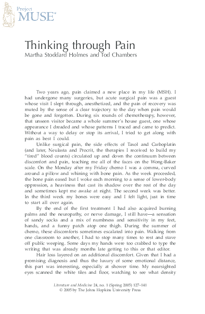 (PDF) Thinking Through Pain