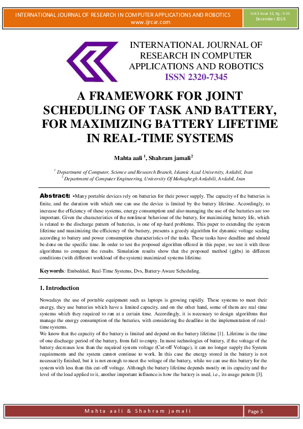 Pdf A Dijkstra Inspired Algorithm For Optimized Real Time Tasking With Minimal Energy
