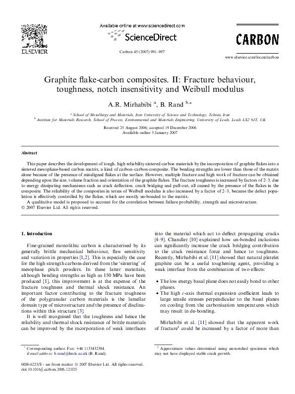 (PDF) Graphite flake-carbon composites. II: Fracture behaviour ...