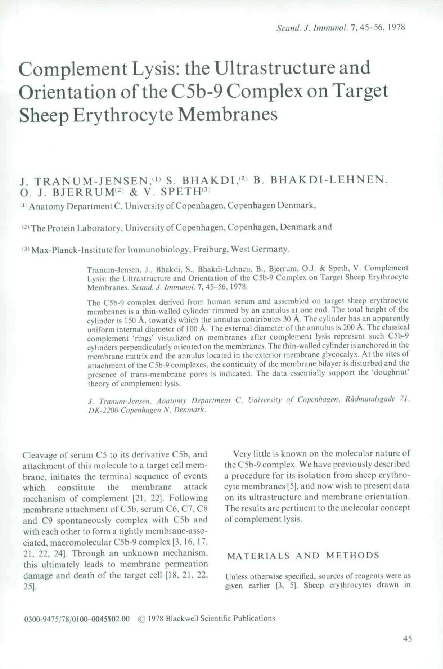 (PDF) Complement Lysis: the Ultrastructure and Orientation of the C5b-9 ...