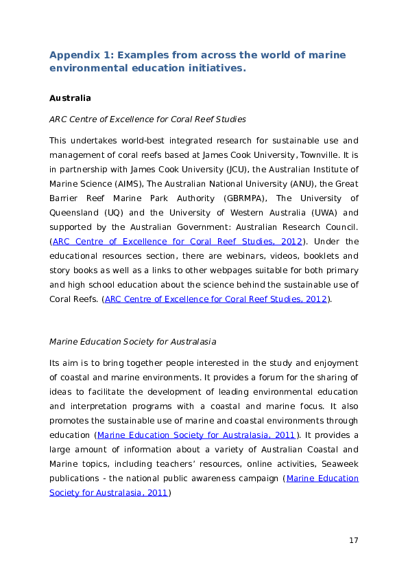 (DOC) A critical evaluation of marine citizenship within the ...
