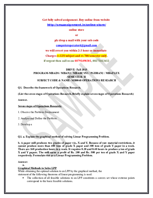 define optimal solution