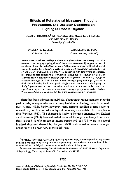 (PDF) Effects of Refutational Messages, Thought Provocation, and ...