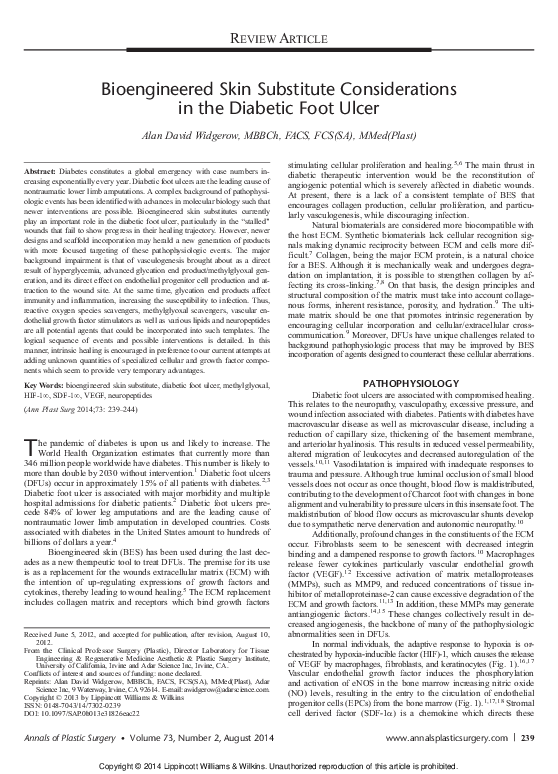 (PDF) Bioengineered Skin Substitute Considerations in the Diabetic Foot ...