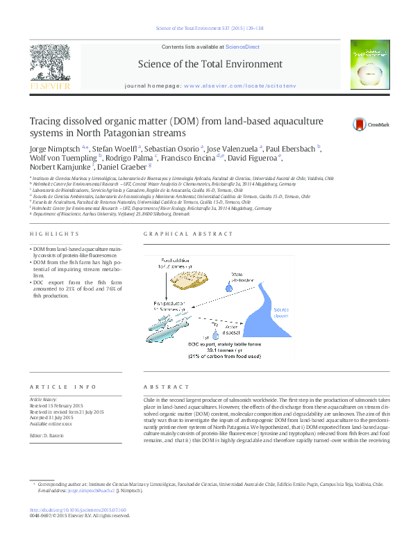 (PDF) Tracing dissolved organic matter (DOM) from land-based aquaculture systems in North ...